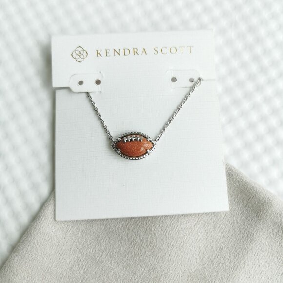 Kendra Scott | Jewelry | Kendra Scott Silver Orange Goldstone Football ...